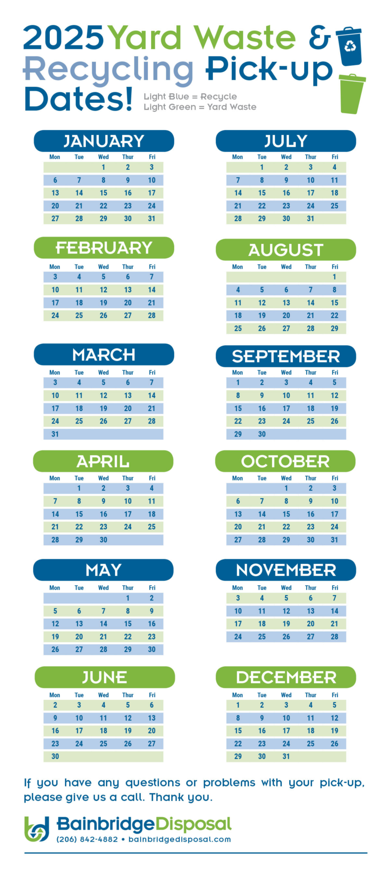 Pickup Schedule - Bainbridge Disposal